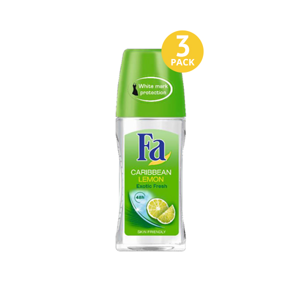 3 Pack Caribbean Lemon - 3 Pack - Fa Roll-on Deodorant - 1.7 oz.